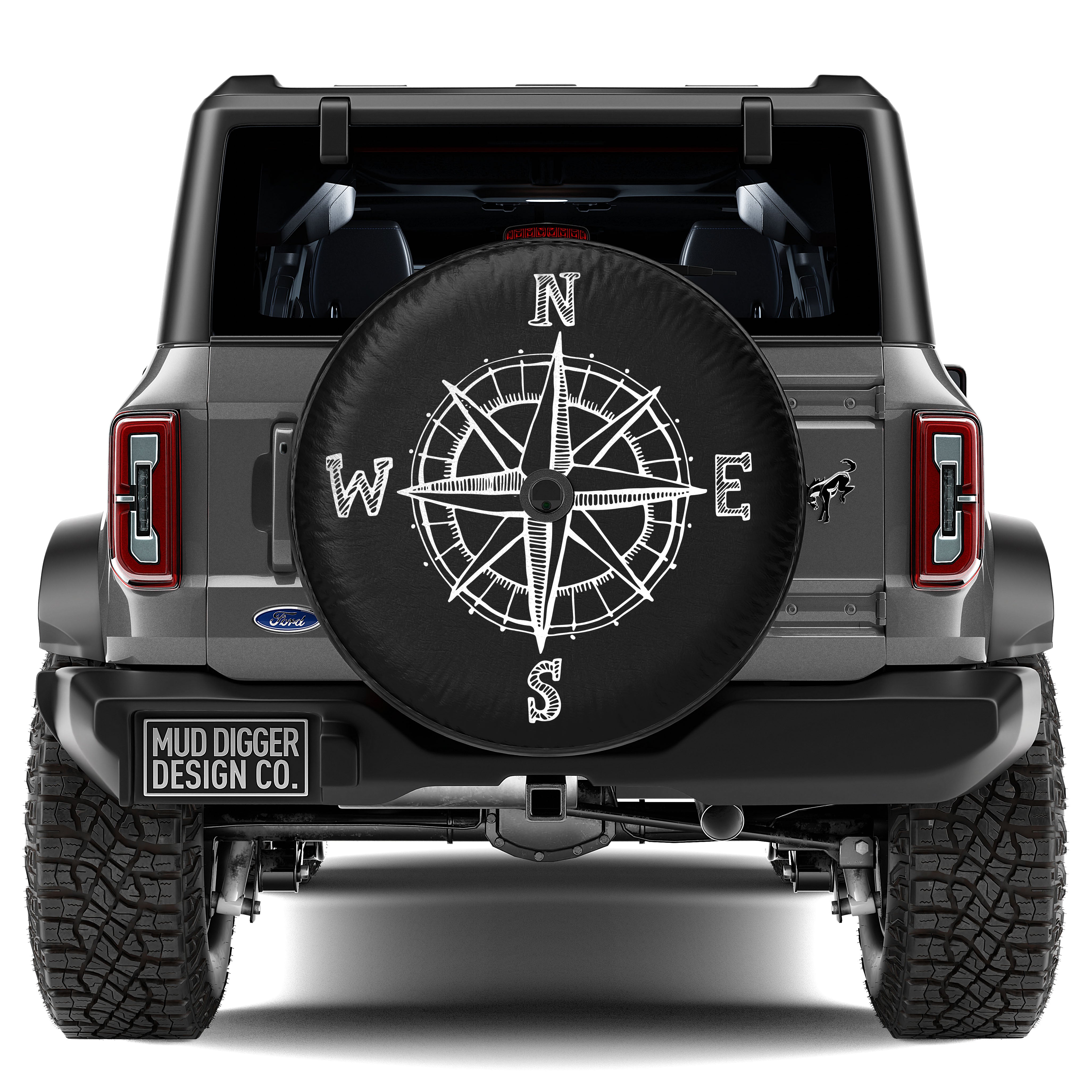 Compass Spare Tire Cover with Backup Camera Port – Mud Digger Design Co