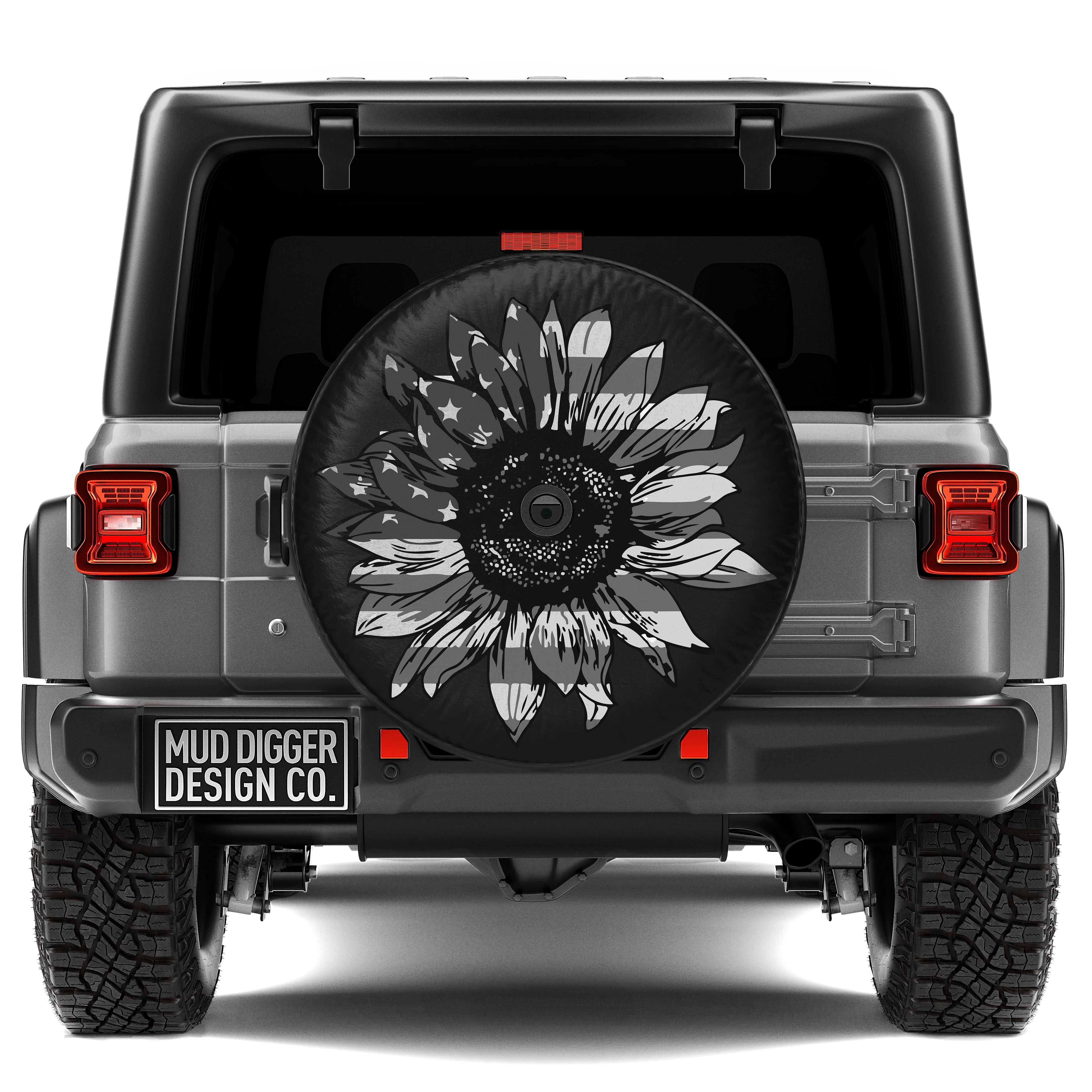 Jeep B&W Sunflower Flag Tire Cover – Mud Digger Design Co